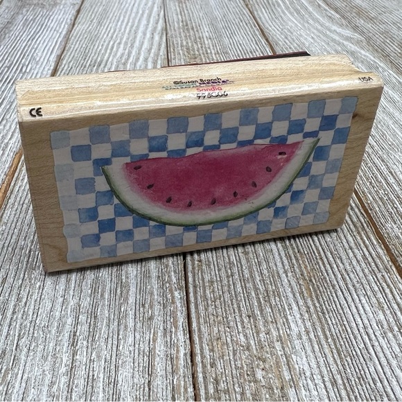 Office | All Night Media Watermelon W Checkered Background Wood Mount ...